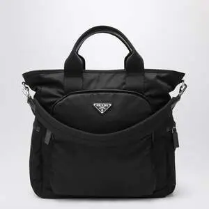 Prada Re-nylon And Saffiano Shopping Bag - Black
