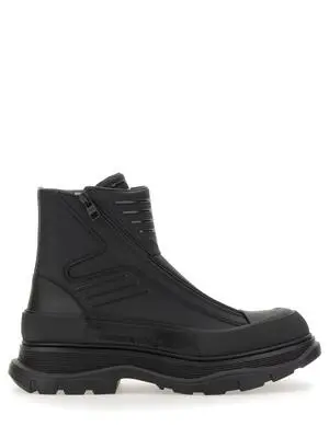 Alexander McQueen Tread Slick Motorcycle Boot - Black