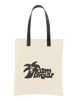 Palm Angels Cotton Canvas Shopping Bag