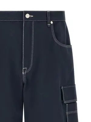 Fendi Cotton Canvas Cargo Bermuda Shorts - Blue