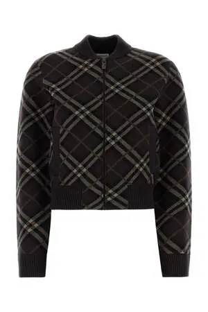 Burberry Embroidered Stretch Wool Blend Cardigan - Multicolor