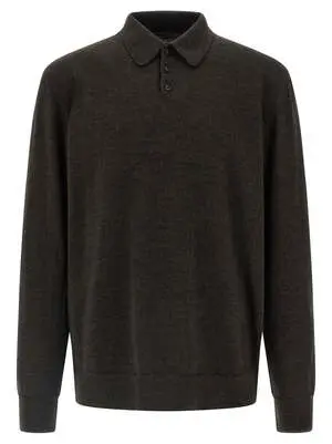 MAISON MARGIELA Suede Patch Polo Shirt - Brown