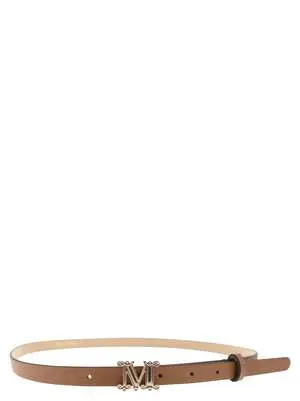 Max Mara Mgraziata15 Monogram Leather Belt - Brown