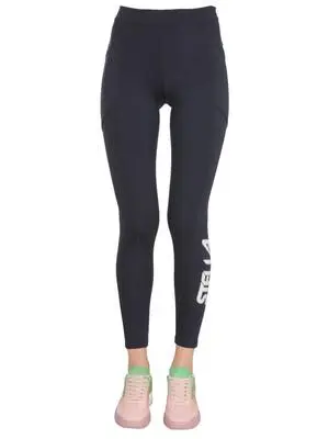 Stella McCartney Leggings With Scuba Logo - Blue