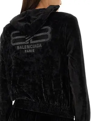 Balenciaga Bb Paris Zippered Sweatshirt - Black