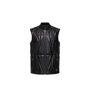 Moncler Jackets Leather Jackets - Black
