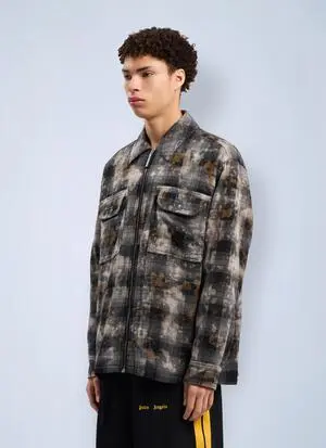 Palm Angels Curved Logo Check Overshirt