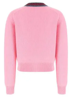 Versace Fine Knit Wool And Cashmere Cardigan