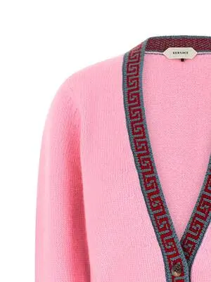 Versace Fine Knit Wool And Cashmere Cardigan