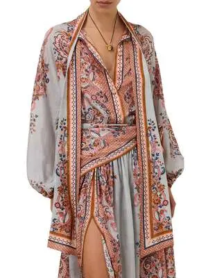Zimmermann Aster Blouse With Neck Bow In Pure Silk