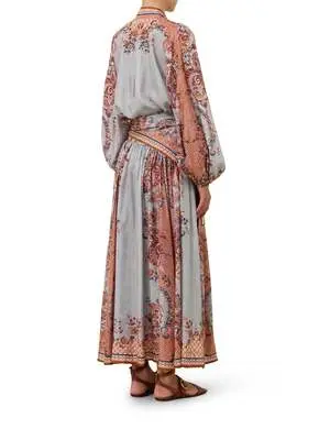 Zimmermann Aster Blouse With Neck Bow In Pure Silk