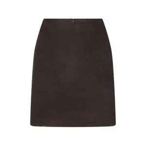 ROTATE BY BIRGER CHRISTENSEN Fitted Suede Skirt - Brown