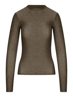 FORTE_FORTE Lurex Long-sleeve T-shirt - Brown
