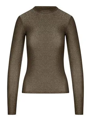 FORTE_FORTE Lurex Long-sleeve T-shirt - Brown
