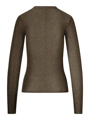 FORTE_FORTE Lurex Long-sleeve T-shirt - Brown