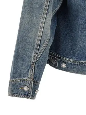 Alexander McQueen Suede Collar Denim Jacket