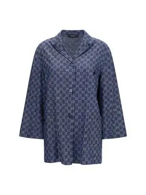 Gucci Gg Jacquard Cotton Jacket - Blue
