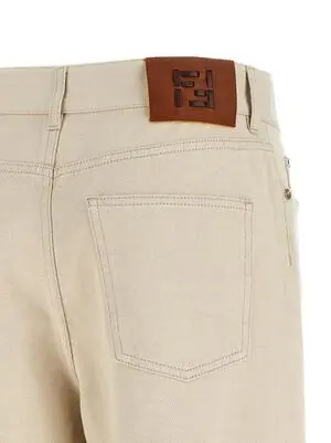 Fendi Ff Reverse Jeans - Cream