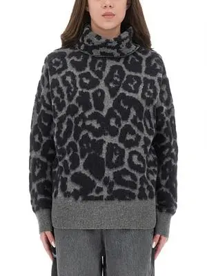 Stella McCartney Wool And Alpaca Leopard Sweater - Black