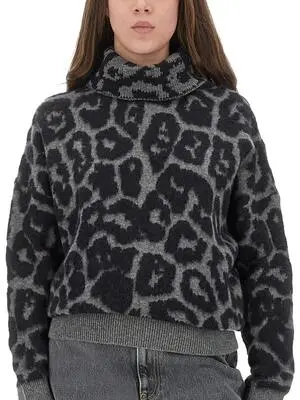 Stella McCartney Wool And Alpaca Leopard Sweater - Black