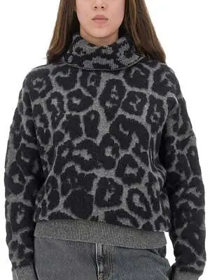 Stella McCartney Wool And Alpaca Leopard Sweater - Black