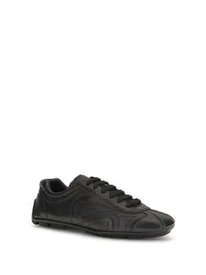 Prada Leather Lace-up Sneakers