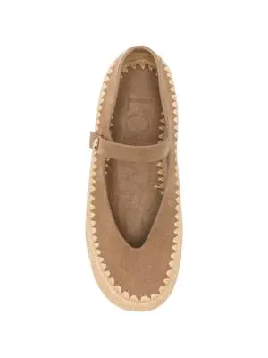 Loewe Rio Suede And Raffia Ballets - Multicolor