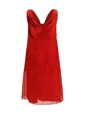 FERRAGAMO Draped Lace Dress