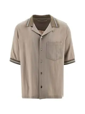 GOLDEN GOOSE Journey` Short Sleeves Boxy Shirt - Multicolor