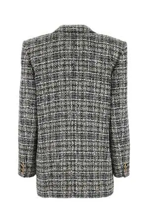 Alessandra Rich Embroidered Tweed Oversize Blazer