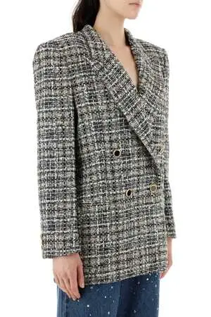 Alessandra Rich Embroidered Tweed Oversize Blazer