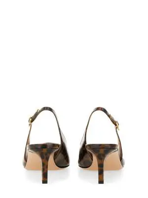 GIANVITO ROSSI Leopard/cheetah Print Leather Slingback Pumps - Multicolor