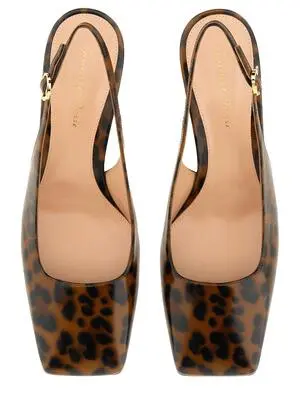 GIANVITO ROSSI Leopard/cheetah Print Leather Slingback Pumps - Multicolor
