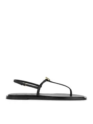 TOTEME T-strap Leather Sandals - Black