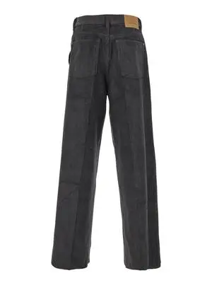 AMI Paris Velvet Logo Patch Trousers