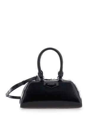 Givenchy Antigona East West' Mini Handbag With Adjustable And Removable Shoulder Strap And Logo Lettering On The Front In Leather For - Black