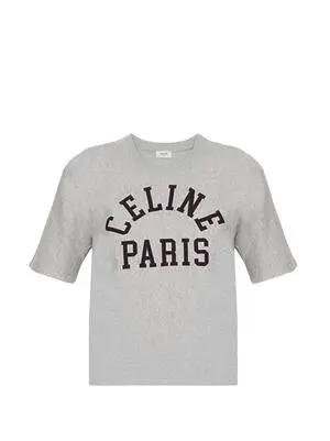 Celine Logo Cotton T-shirt - Multicolor