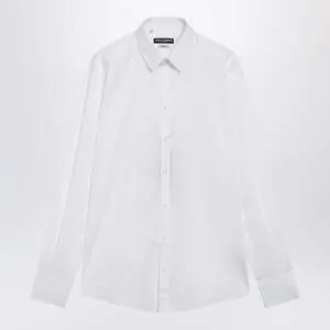 Dolce & Gabbana Gold Fit Stretch Poplin Shirt In Optical - White
