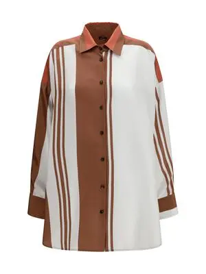 Kiton Long Striped Silk Shirt - Multicolor