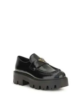 Prada Brushed Leather Loafers