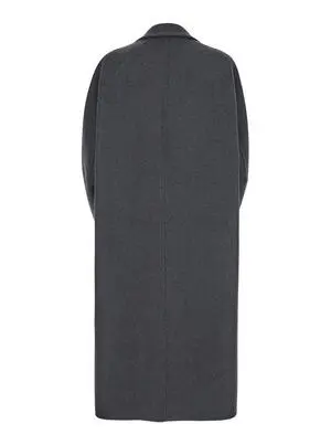 Max Mara Asburgo' Grey Coat With Notched Revers In Virgin Wool Blend - Multicolor