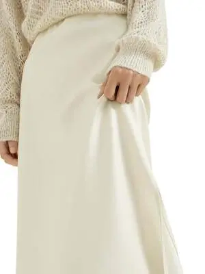 Brunello Cucinelli Cady Satin Fluid Pencil Skirt