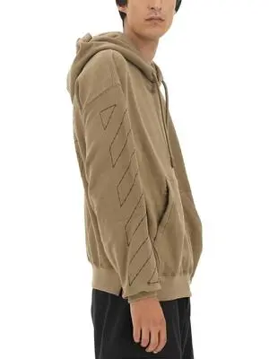 Off-White Sweatshirt With Arrow Embroidery - Cream