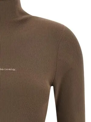 Alexander Wang Logo Ribbed Sweater - Cream