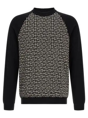 Balmain BALMAIN PB Monogram Mesh Sweater Multicolor