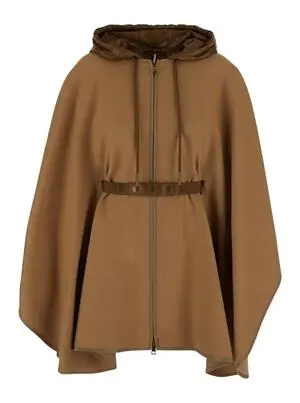 Moncler Blend Wool Cape - Cream