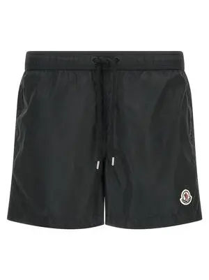 Moncler Moncler Logo Patch Swim Shorts Black