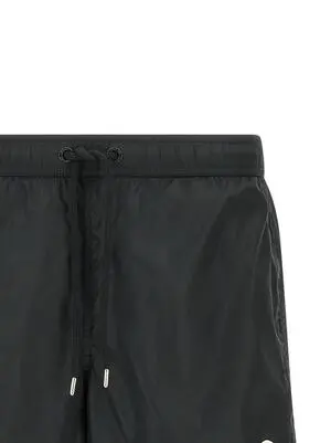 Moncler Logo Patch Swim Shorts - Black