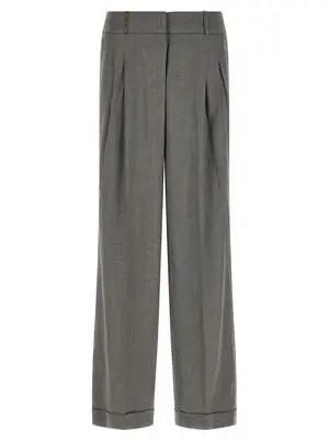 Peserico Pescarico Wide Leg Tailored Trousers - Gray