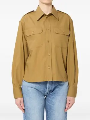 Celine Cotton And Linen Cropped Shirt - Multicolor
